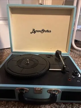 byzon statics | Media | Light Blue Portable Vinyl Turntable | Poshmark